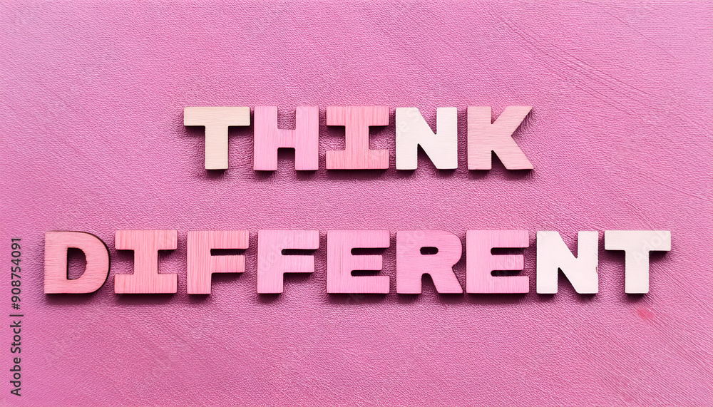 "THINK DIFFERENT" from the word text Pink color-text Pink color ...