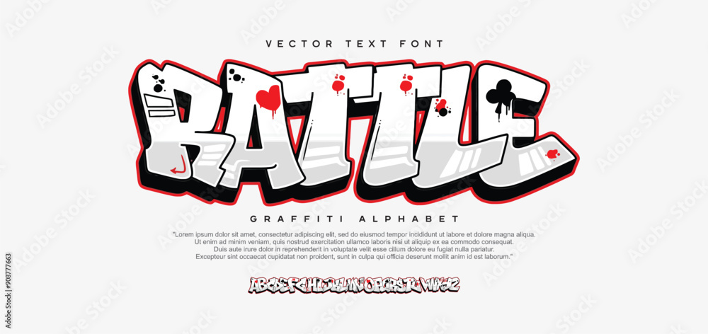 Vector set of letters and numbers in hip hop and street art graffiti ...