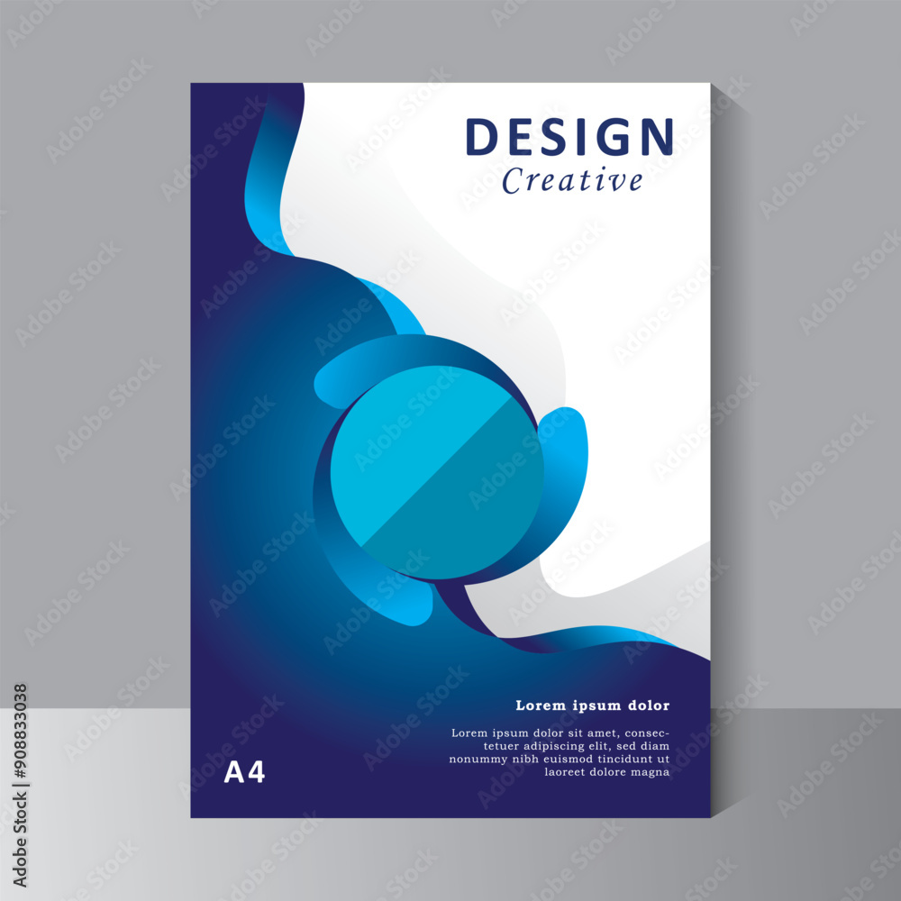 Blue book cover design, Annual report design layout. Brochure, catalog ...