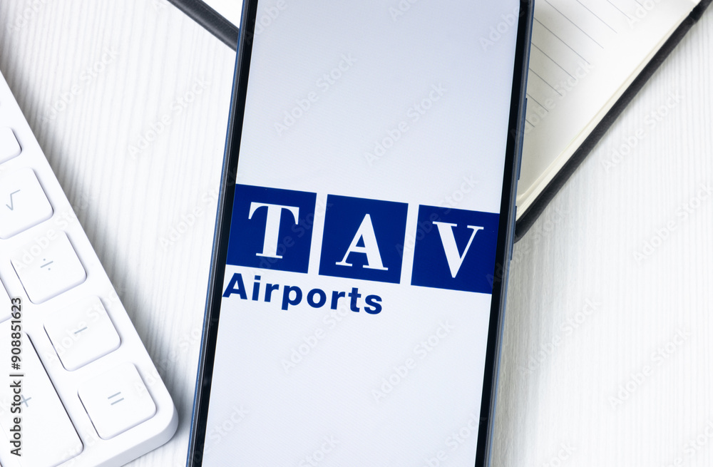 New York, USA - 1 August 2024: TAV Airports Holding Logo on Phone ...