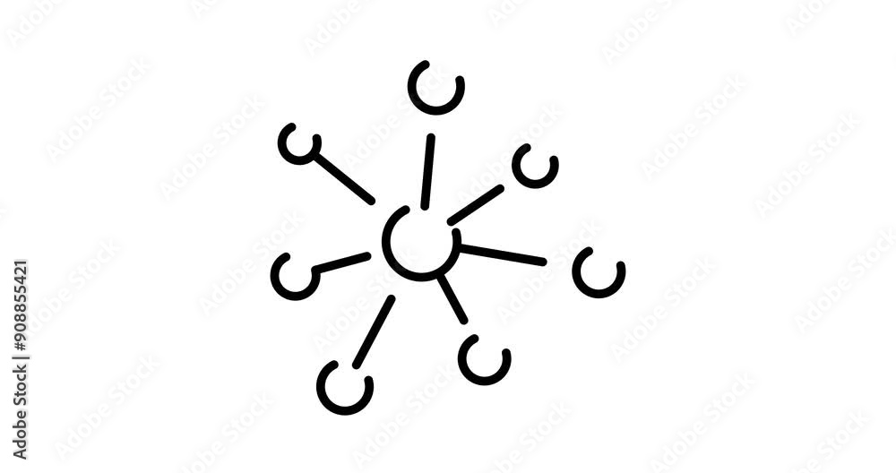 Mind map animated outline icon with alpha channel. Mind map 4k motion ...