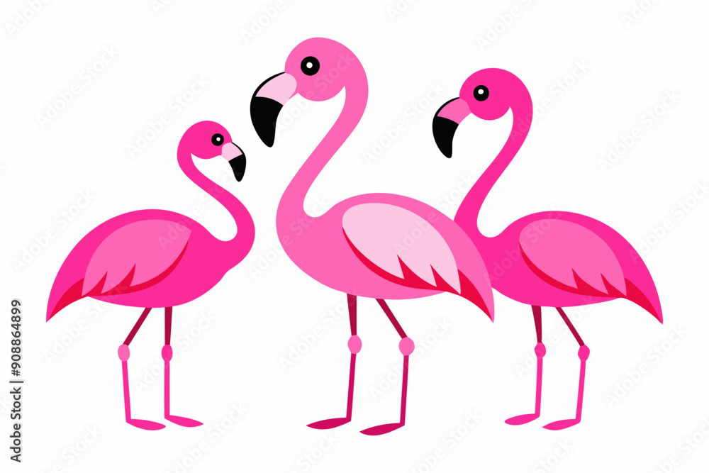 Vintage Sun with 2 Loving Flamingo Birds Logo - Vector Clipart ...