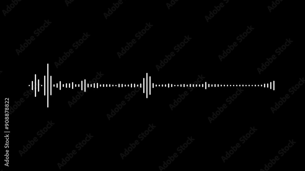Animated sound wave spectrum black background,Black audio wave or ...