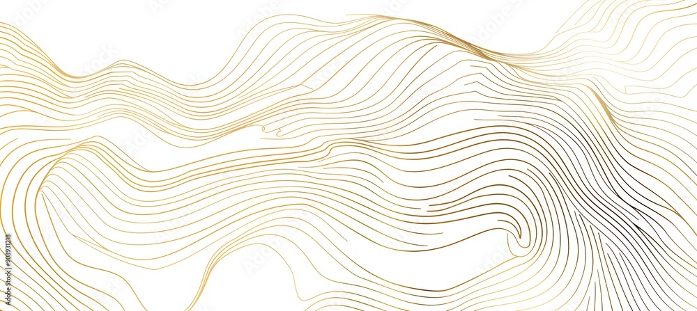 Minimalistic gold line pattern on a white background, a simple and ...