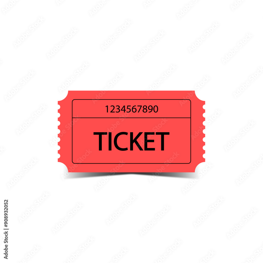 Poster Red ticket for entry in a simple and accessible style – Wall Art ...