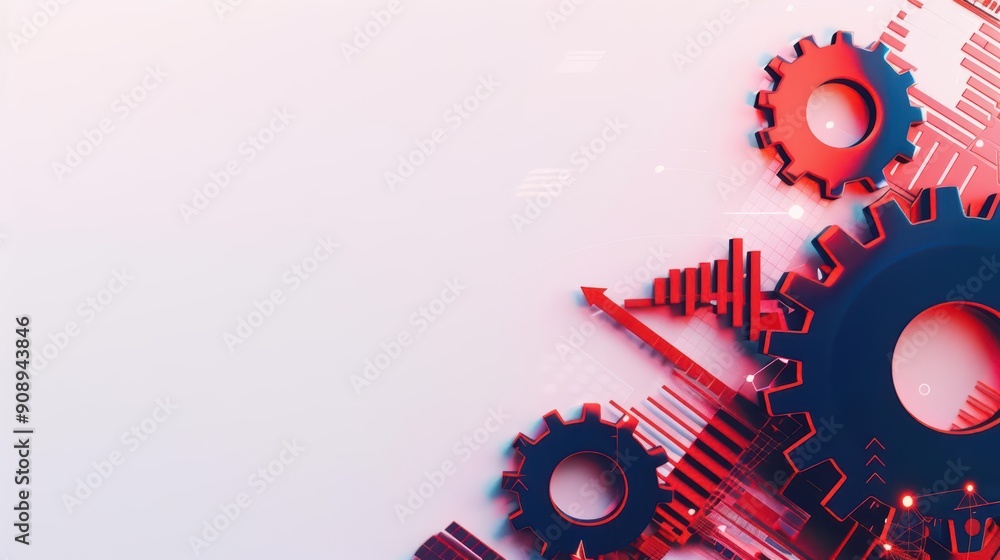 Strange process improvement banner template with unique motifs and ...