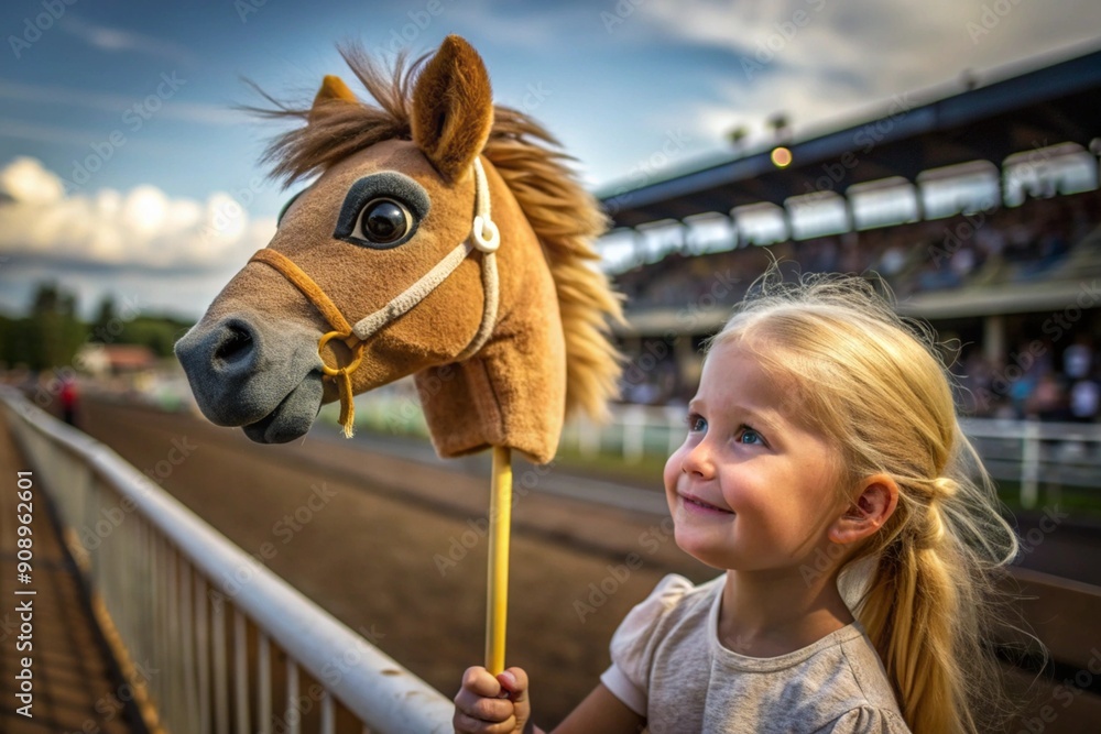 Hobbyhorsing. A new kind of sport. A stick with a horse's head to ...