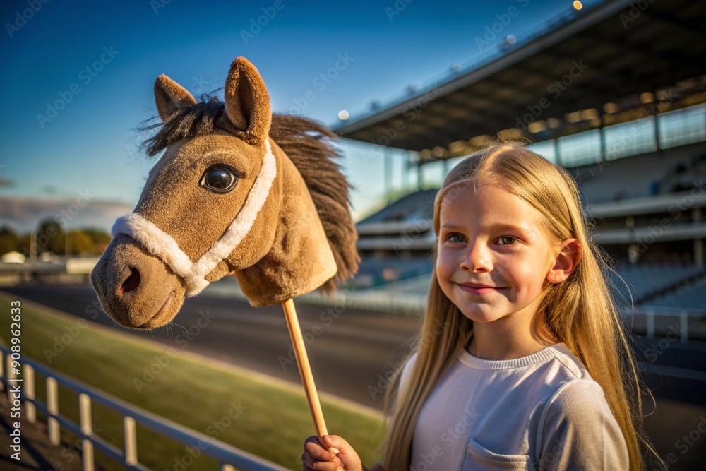 Hobbyhorsing. A new kind of sport. A stick with a horse's head to ...