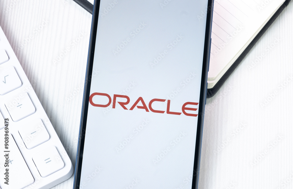 New York, USA - 1 August 2024: Oracle Logo on Phone Screen, Company ...