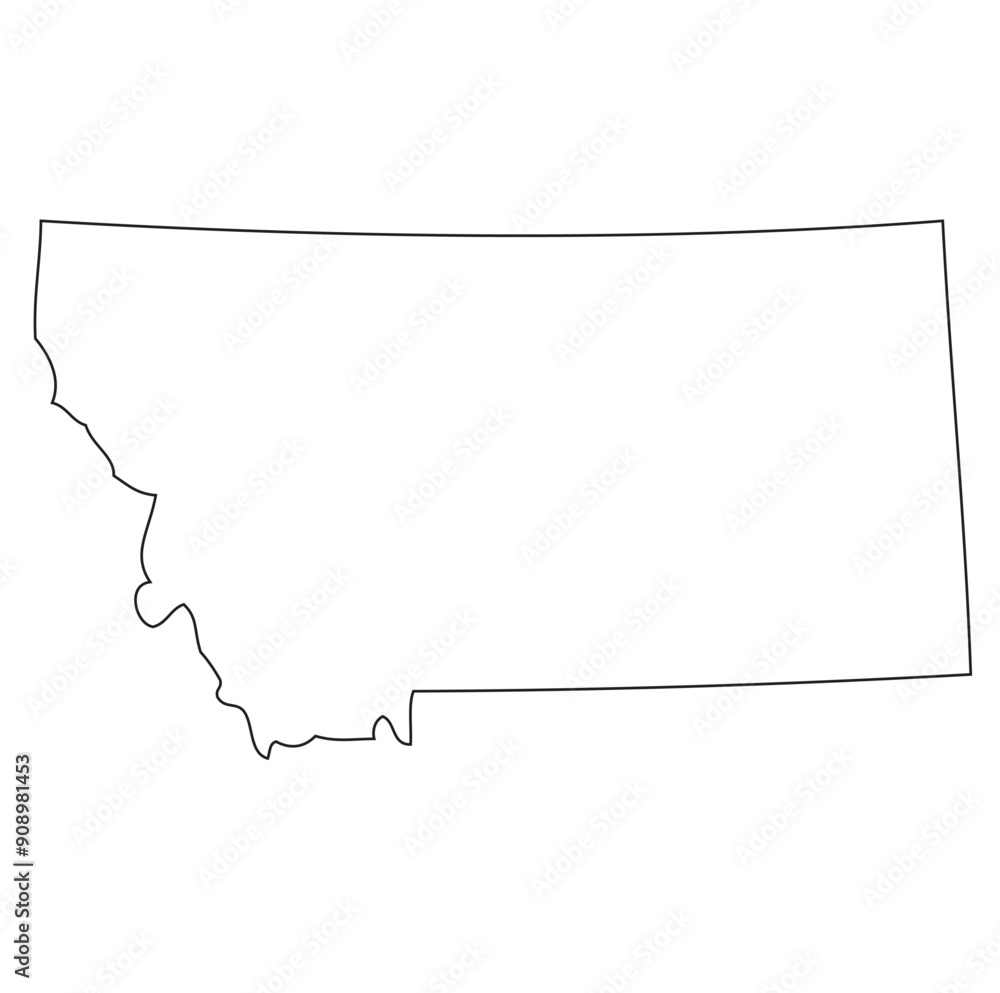 Outline of the map of the U.S. state of Montana Stock Vector | Adobe Stock