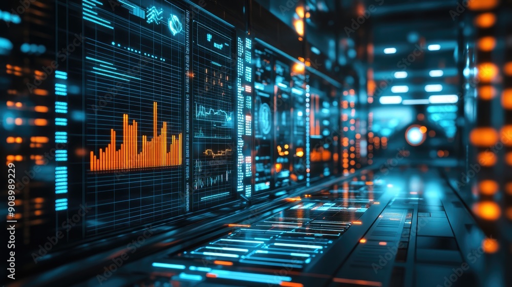 AI-created image of a high-tech business environment, highlighting ...