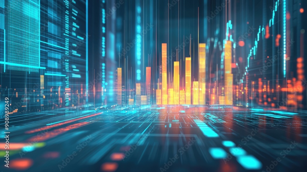 AI-created image of a high-tech business environment, highlighting ...