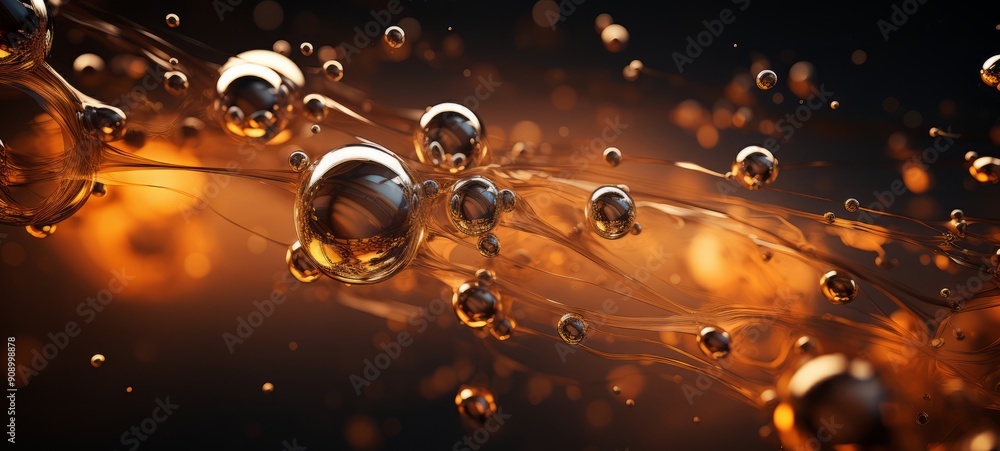 Hydrogen texture. Copper Bubbles. A close-up image of copper-colored ...