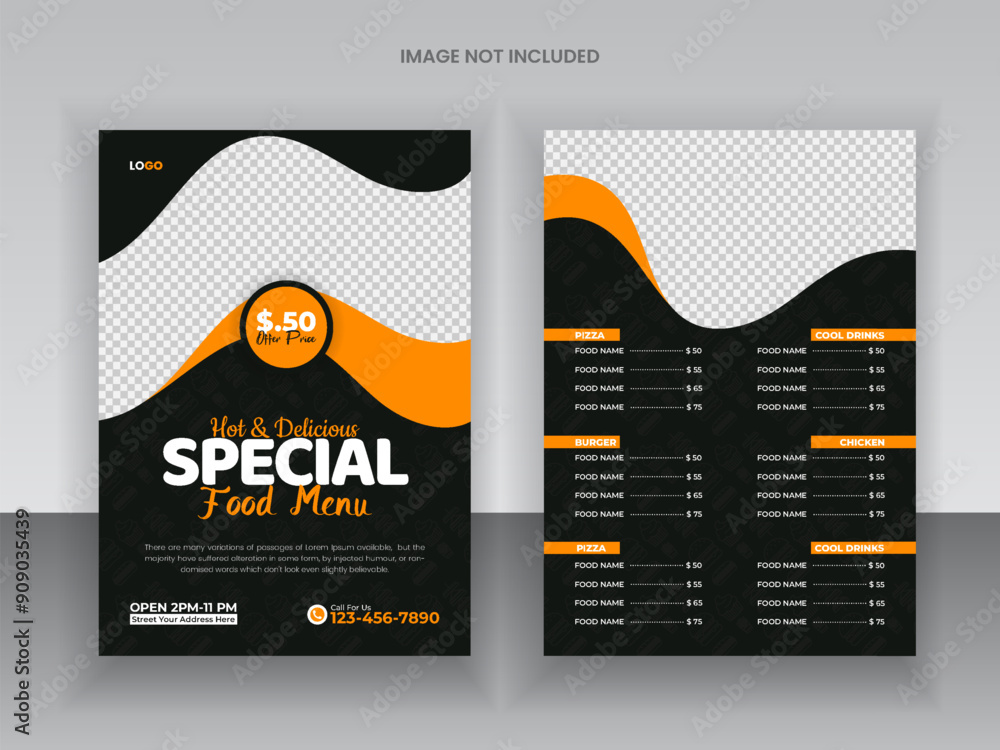 Printable Restaurant Food Menu Design Template healthy food flyer and ...