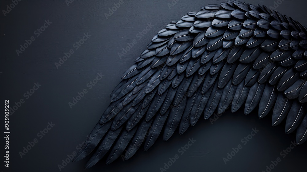 Abstract depiction of a grotesque wing span with dark and eerie ...