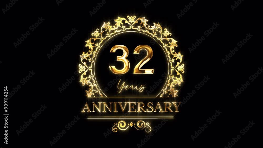 32nd Anniversary Celebration. Happy 32 Years Anniversary Animation in ...