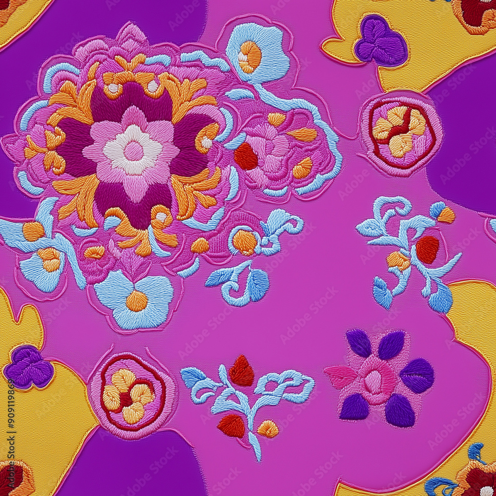 Seamless peranakan motifs, floral embroidery, seamless patterns ...