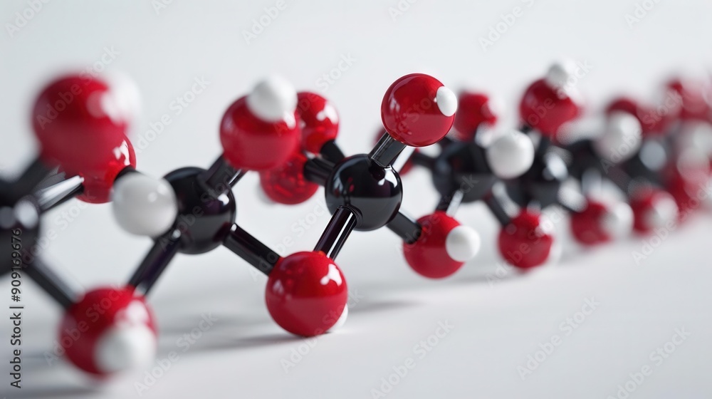 3D model of a dipeptide molecule showing a peptide bond between two ...