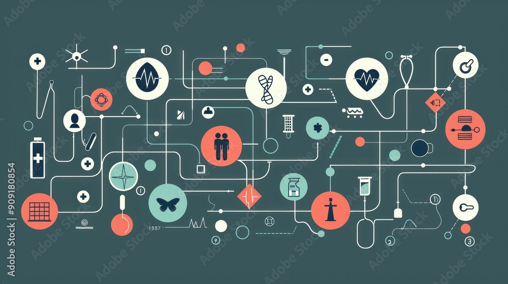 Medical sociology concept illustrated through healthcare system ...