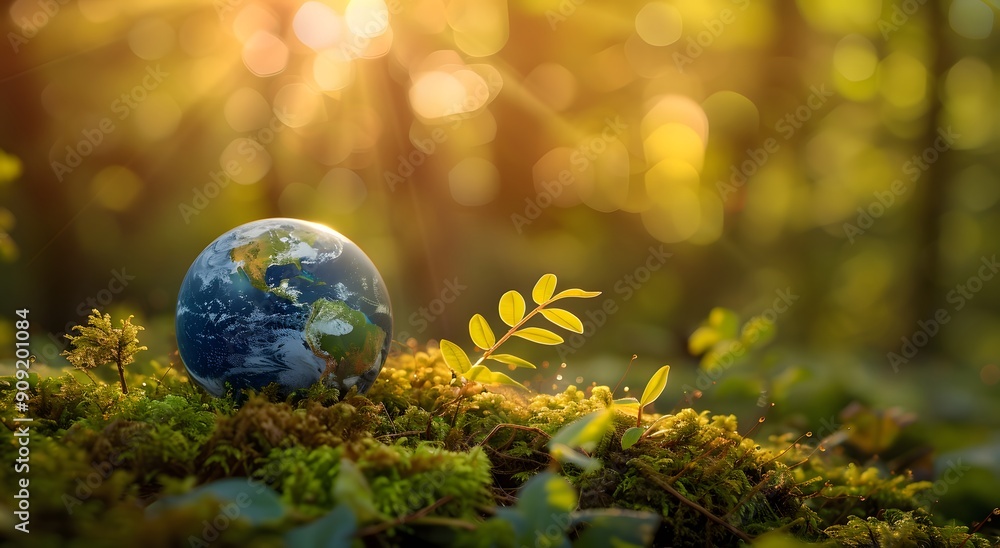 Forest algae green planet earth and sustainable eco-friendly goal ...