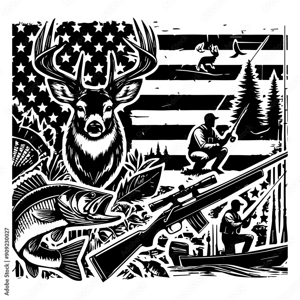 fishing svg png, hunting svg png, deer clipart, hunting bundle, deer ...