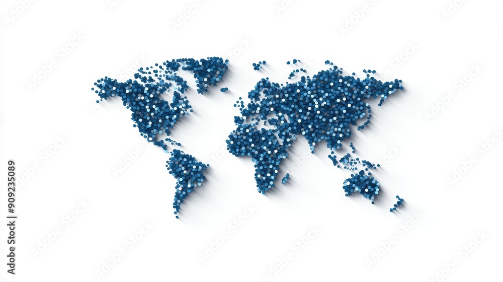 Dot Map of Global Population Distribution, A dot map of the world ...