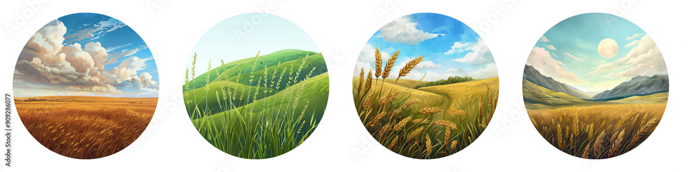 Prairie clipart collection, symbol, logos, icons isolated on ...