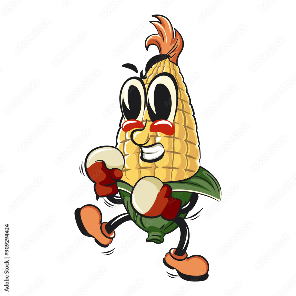 Vetor de character of a cute corn cartoon vector isolated clip art ...