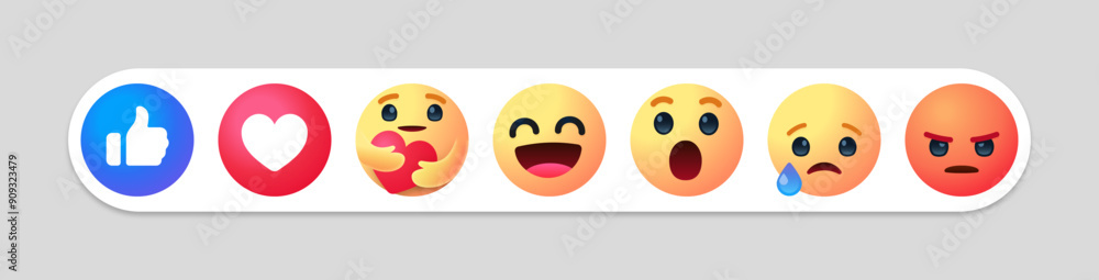 Facebook reactions Vector social media emoji reaction. Facebook ...