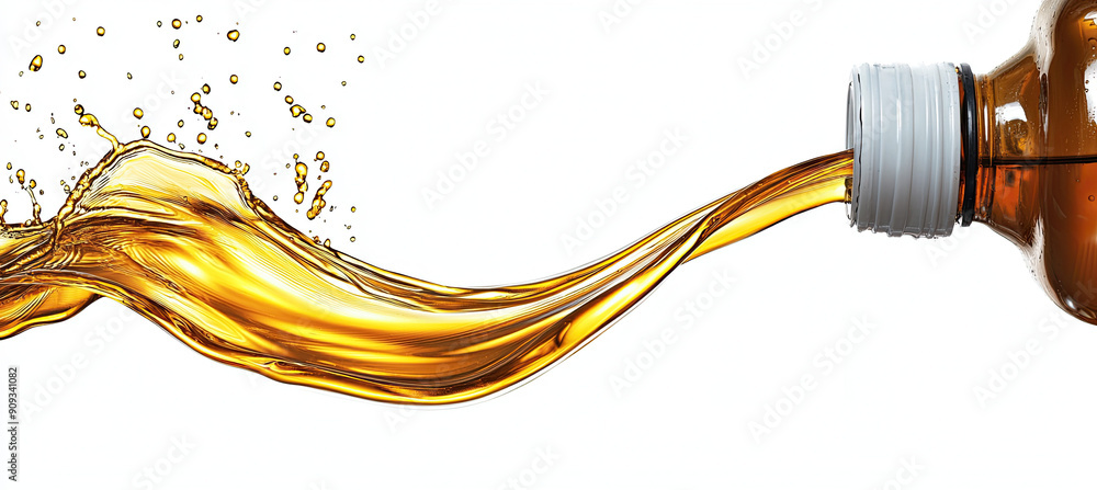 Engine Oil Splash Isolated on White Background, High-Quality Motor Oil ...