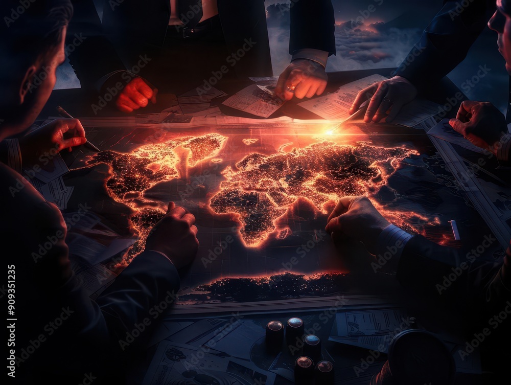 Covert operations with secret agents planning a mission, creating a ...