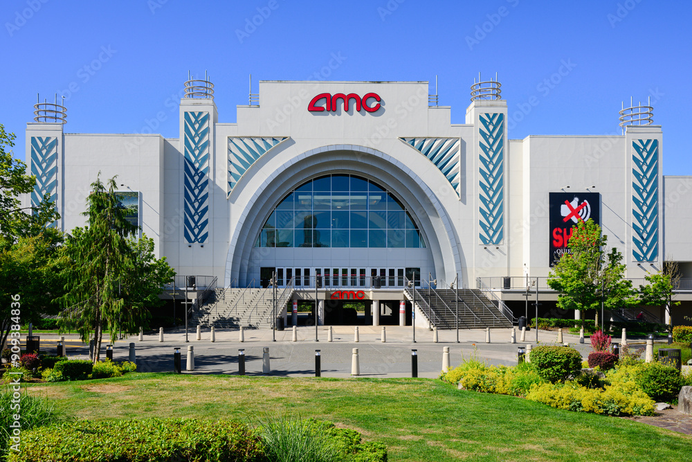 Lynnwood, WA, USA - July 7, 2024; AMC movie theatre at Alderwood with ...