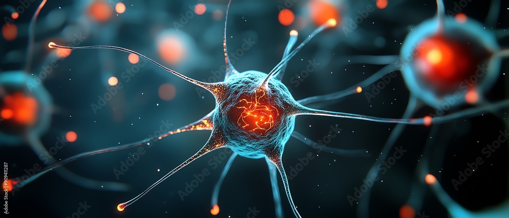 Visualization of human neurons interwoven with plant fibers ...