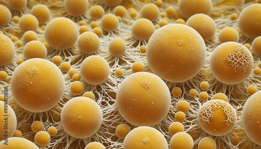 Fat Cells in Obesity, Microscopic Anatomy Stock Illustration | Adobe Stock