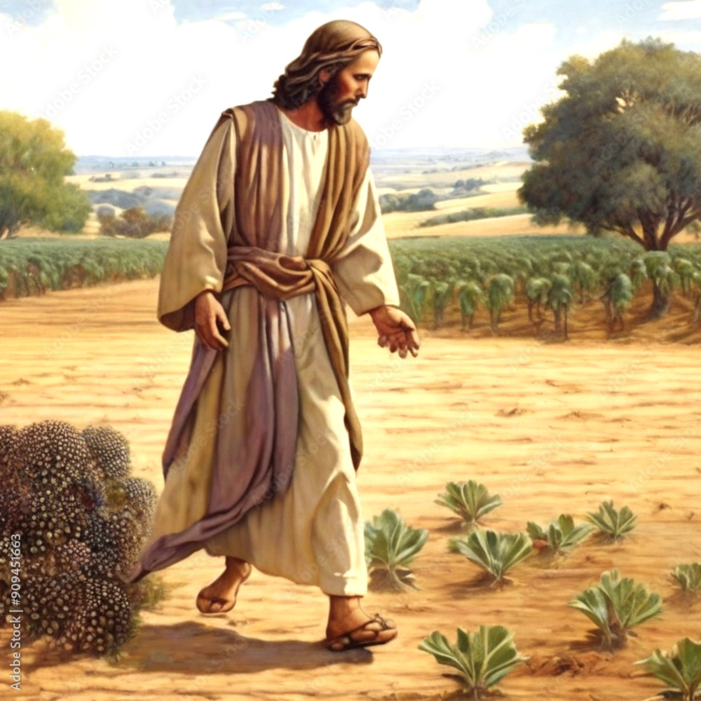 Jesus finished the parable of the sower Stock Illustration | Adobe Stock