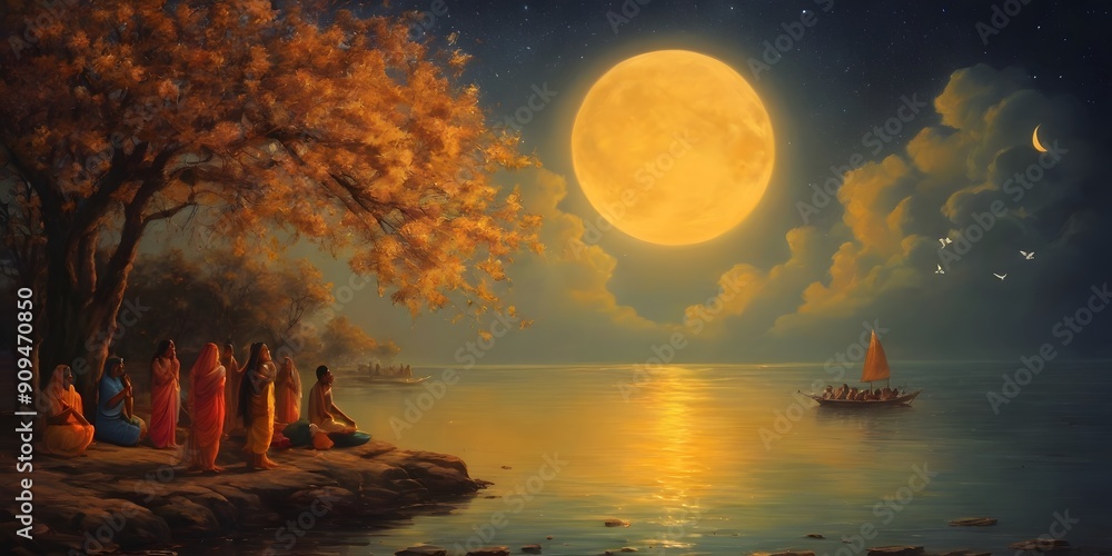 India Sharad Purnima Full Moon Night Autumn Festival Celebration india ...