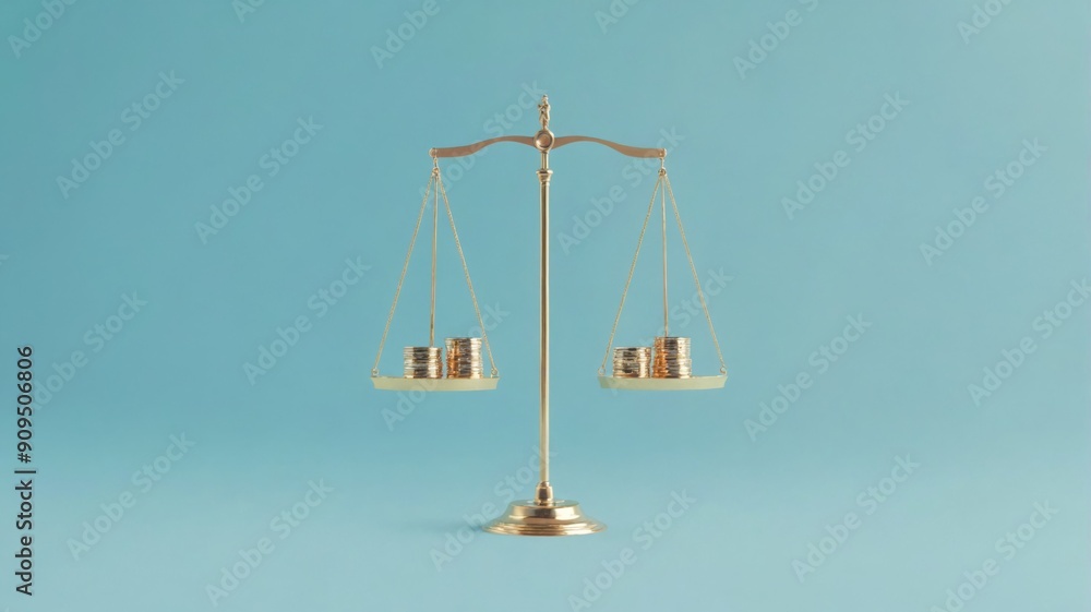 3D rendering balance scale scale made gold has A scale Stock Photo ...