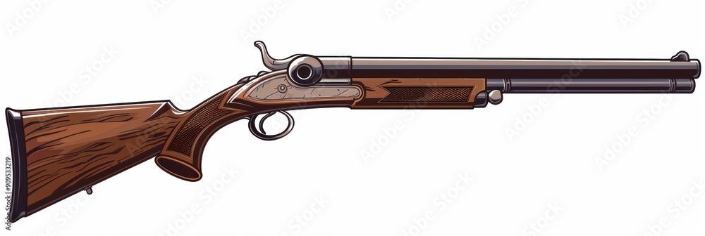 Shotgun. Classic Double Barrel Gun Isolated on White Background for ...