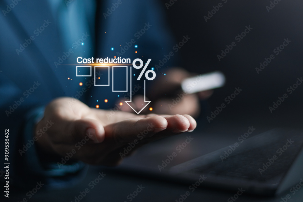 Cost reduction business finance concept, budget management and cost ...