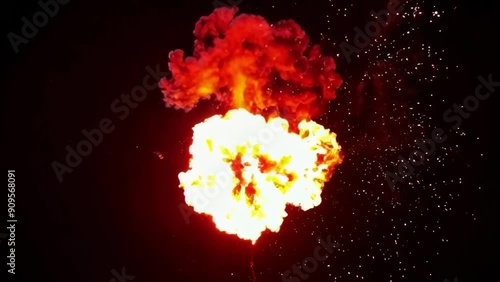 fire explosion black background