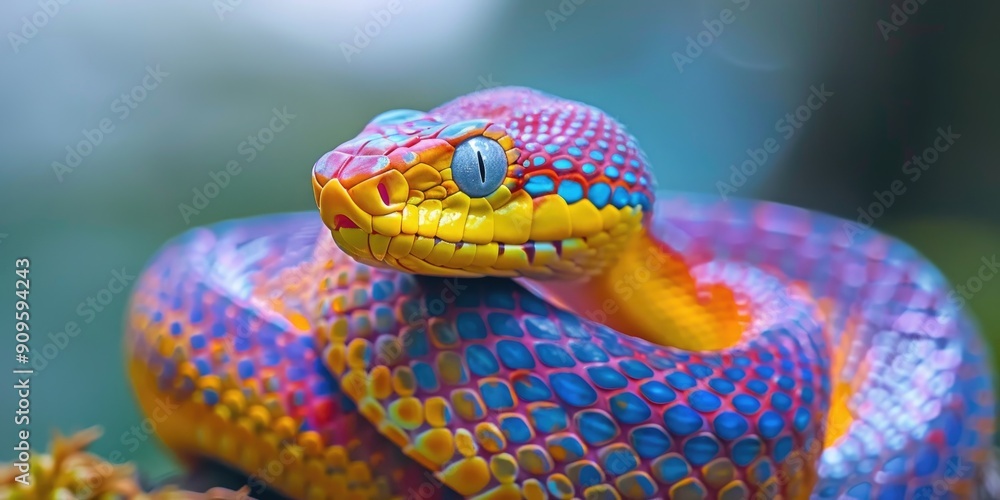 Paradise Tree Snake Chrysopelea paradisi found in Southeastern Asia ...