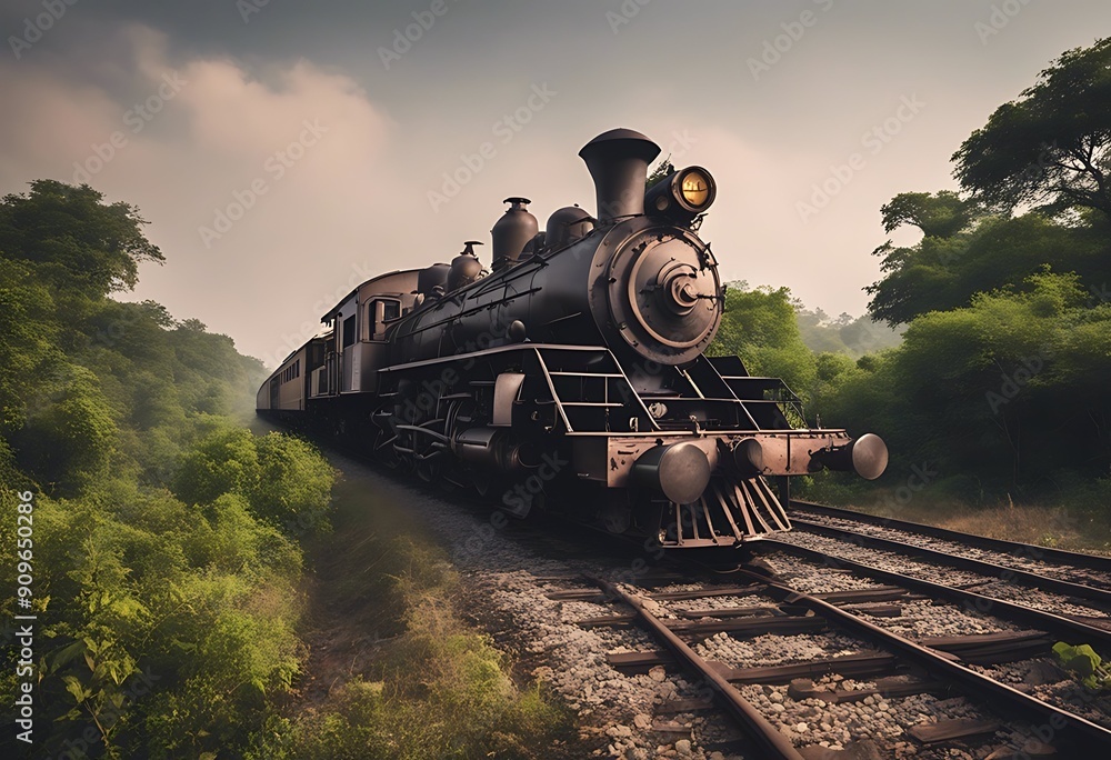 old india illustration train vector boiler engine engineer fall ...