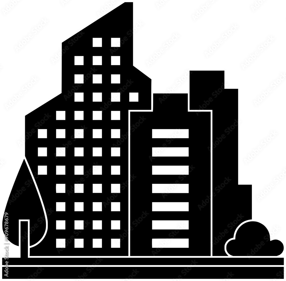 apartment illustration property silhouette housing logo industrial icon ...