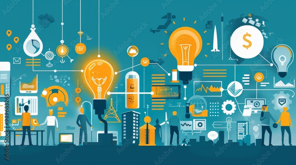 innovation strategy icons into business models, showcasing design ...