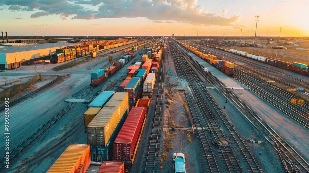 Rail yards serve as logistical hubs for intermodal transportation ...