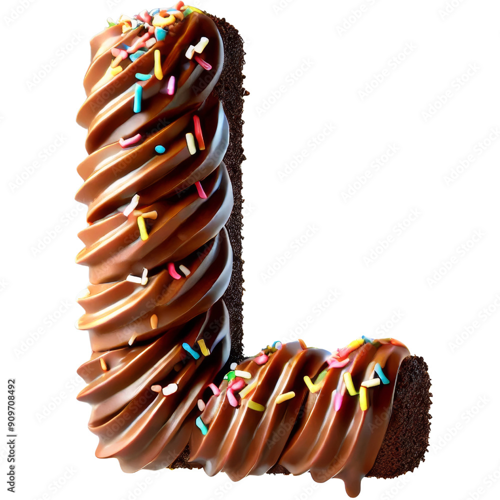 Decadent chocolate alphabet letter L. Stock Illustration | Adobe Stock
