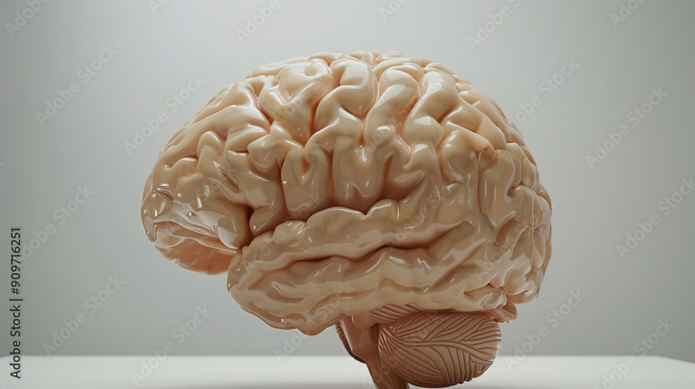 human brain on white background for medical use. cadaver use. human ...