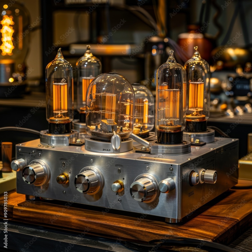 Vintage Vacuum Tube Amplifier, Retro Electrical Device, Analog ...