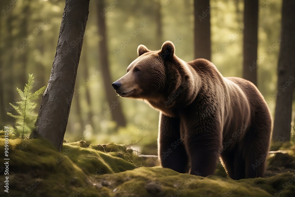 big bear forest brown ursus grizzly mammal animal wild wildlife fauna ...
