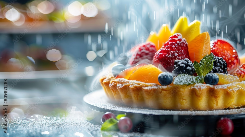 Frozen Delight Vibrantly Colored Fruit Tart with Crystal Clear Glaze ...